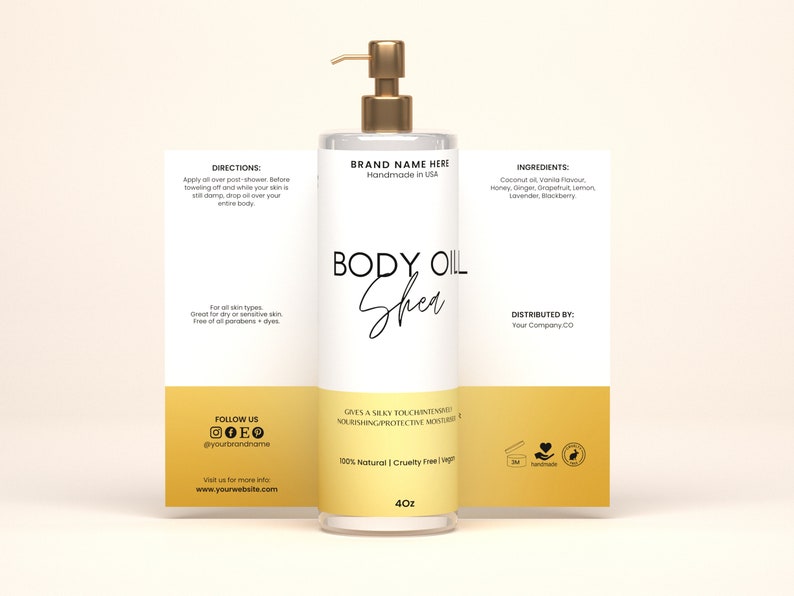 Editable Body Product Labels CANVA DIY Cosmetic Labels - Etsy