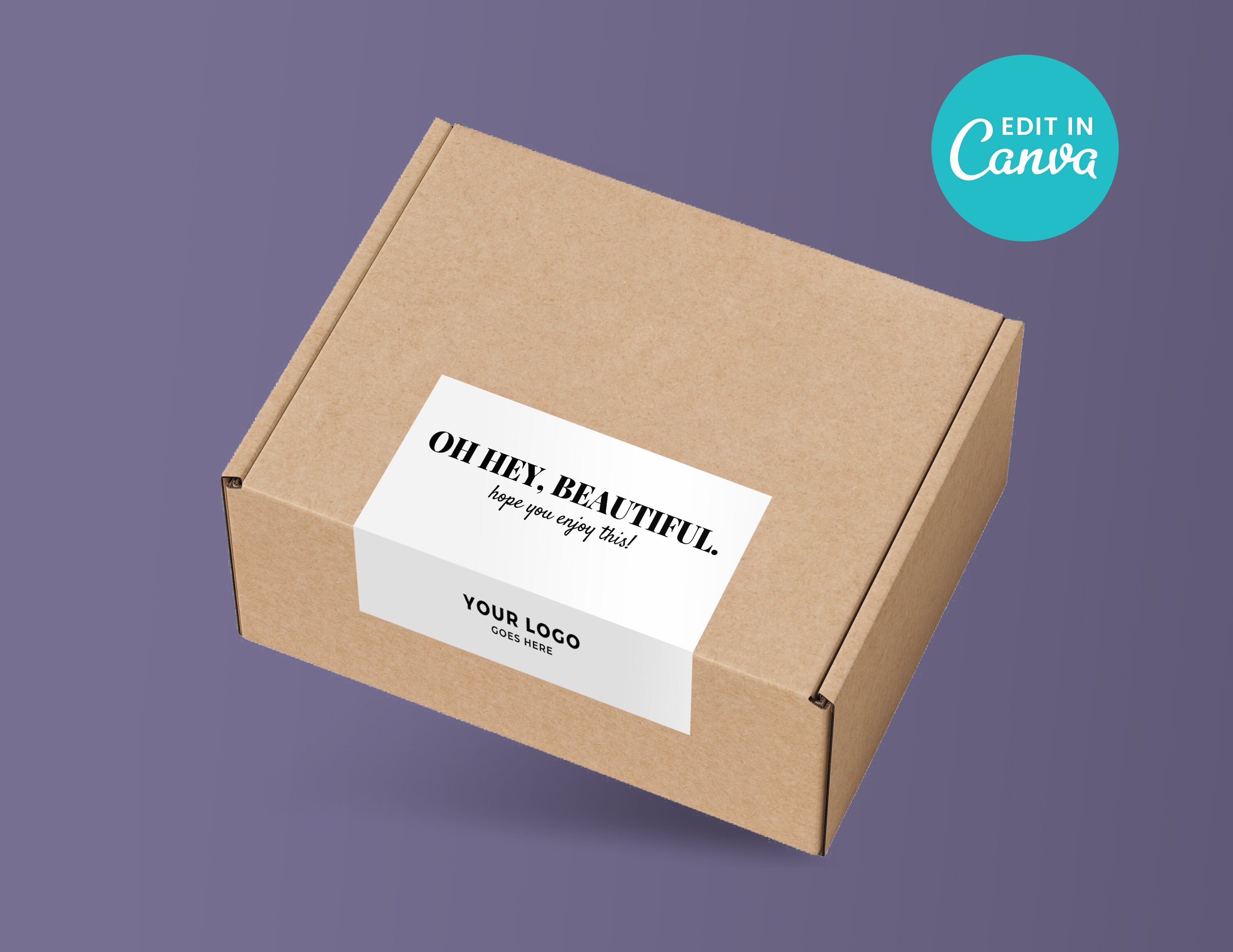 Box Seal Label Template Editable Packaging Seal Sticker Etsy