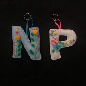 Felt LETTERS Ornament, Key Ring - Etsy