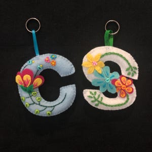 Felt LETTERS Ornament, Key Ring - Etsy