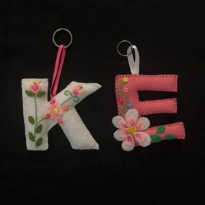 Felt LETTERS Ornament, Key Ring - Etsy