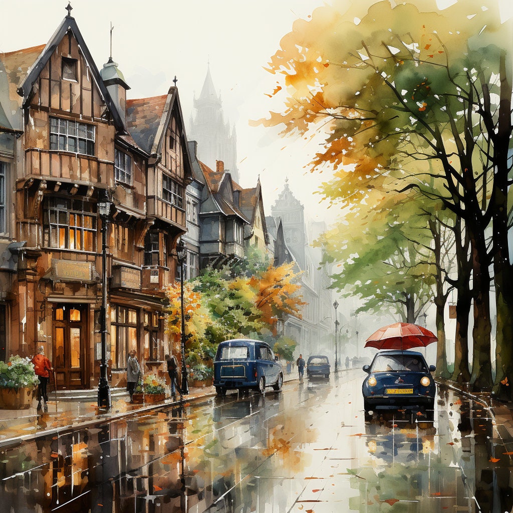 Rainy Day Street High Quality 15 Pngs Card Making, Mixed Media, Digital ...
