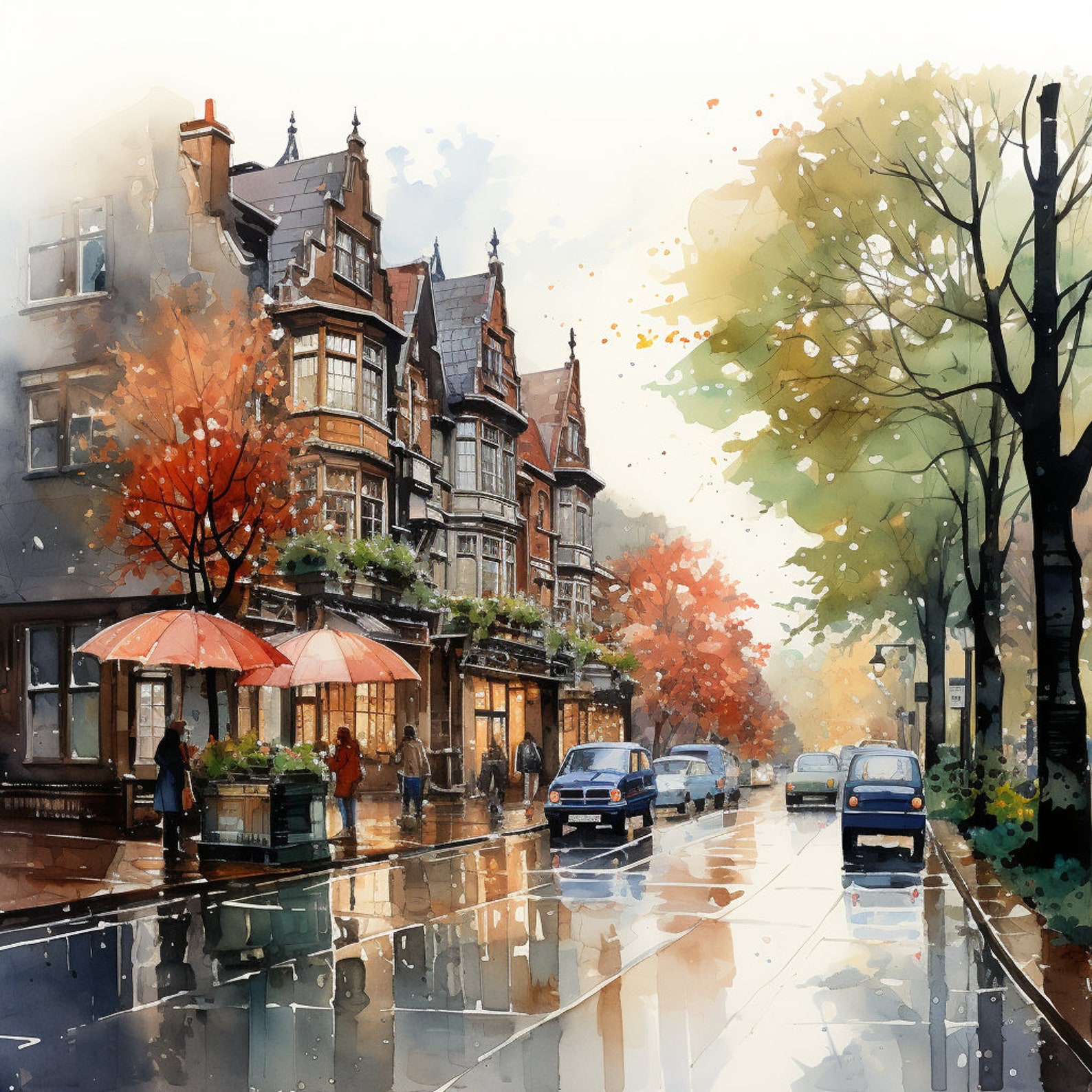 Rainy Day Street High Quality 15 Pngs Card Making, Mixed Media, Digital ...