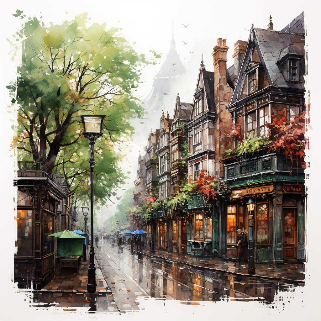 Rainy Day Street High Quality 15 Pngs Card Making, Mixed Media, Digital ...