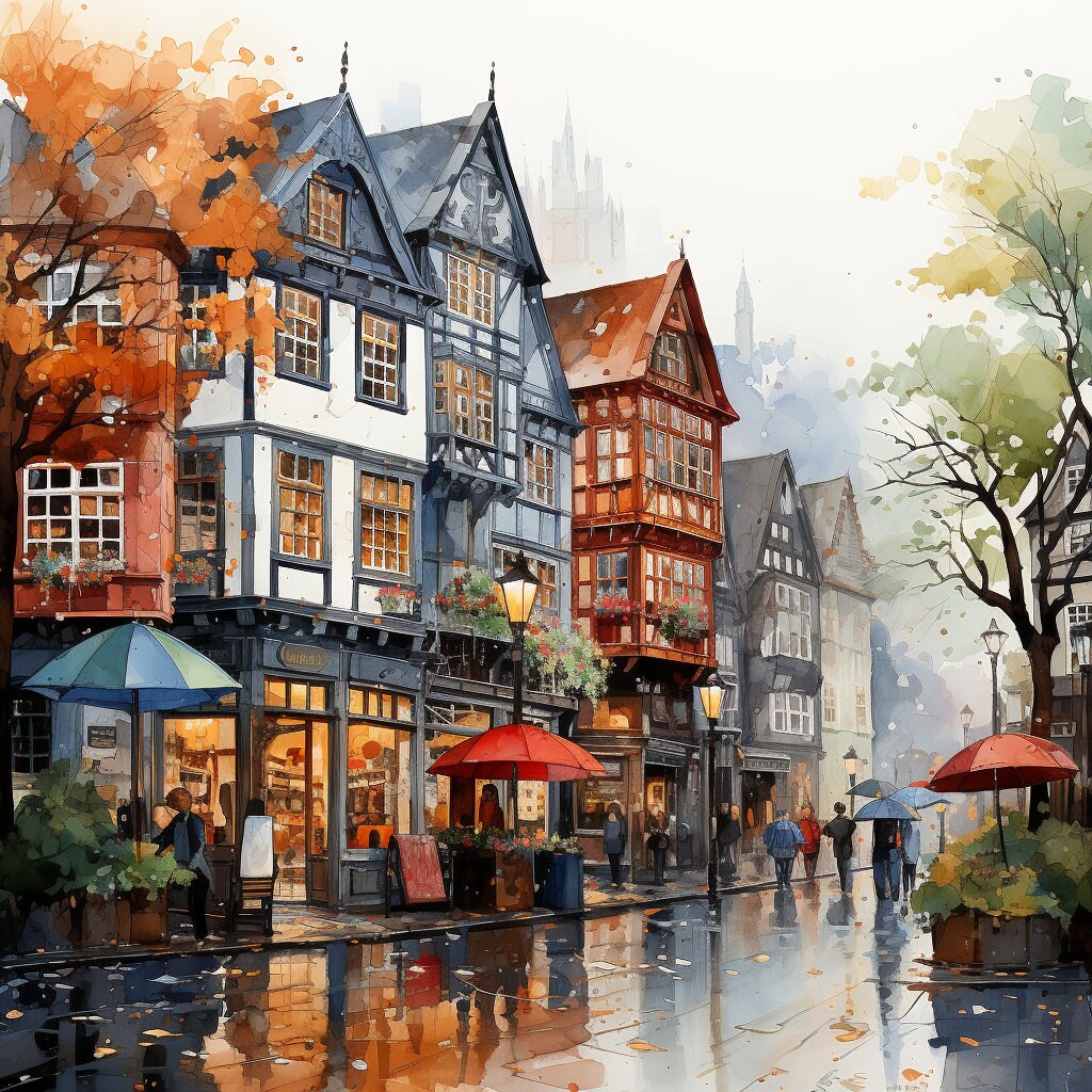 Rainy Day Street High Quality 15 Pngs Card Making, Mixed Media, Digital ...