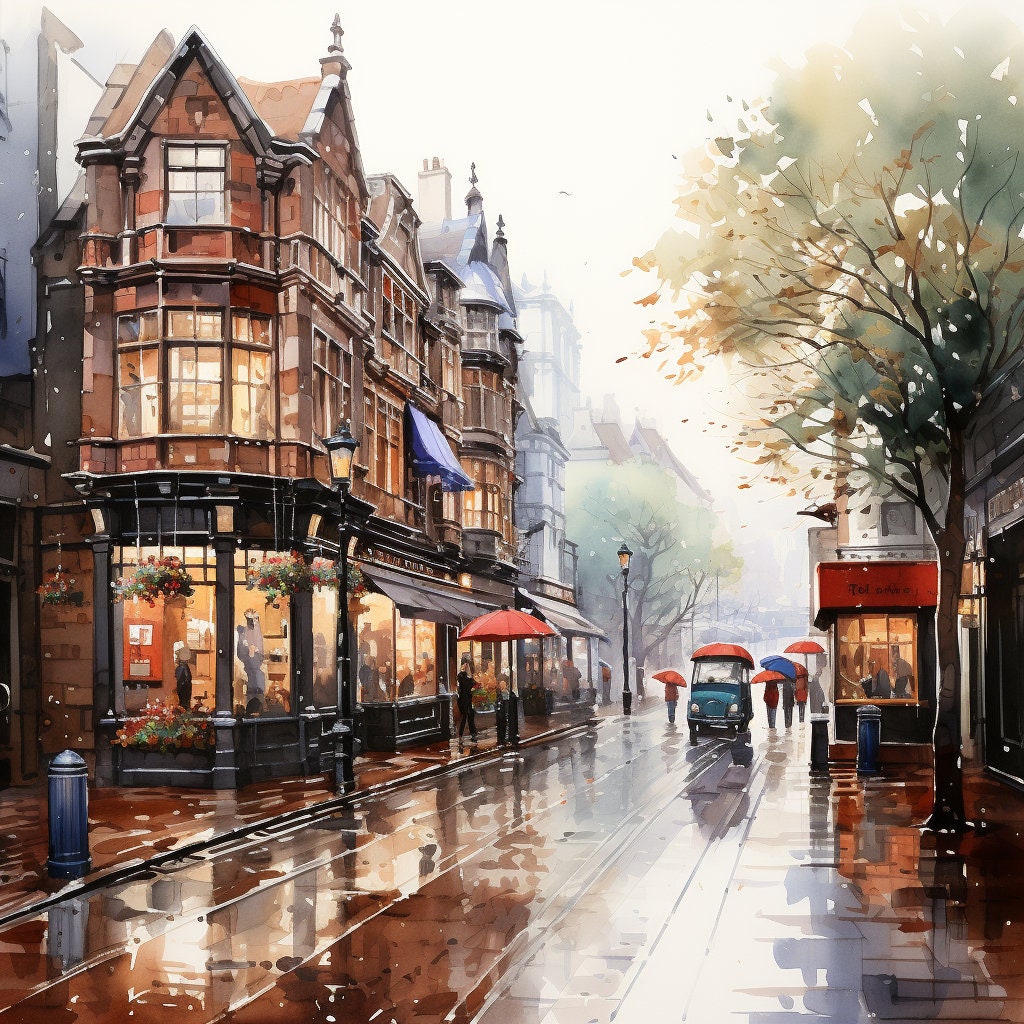 Rainy Day Street High Quality 15 Pngs Card Making, Mixed Media, Digital ...