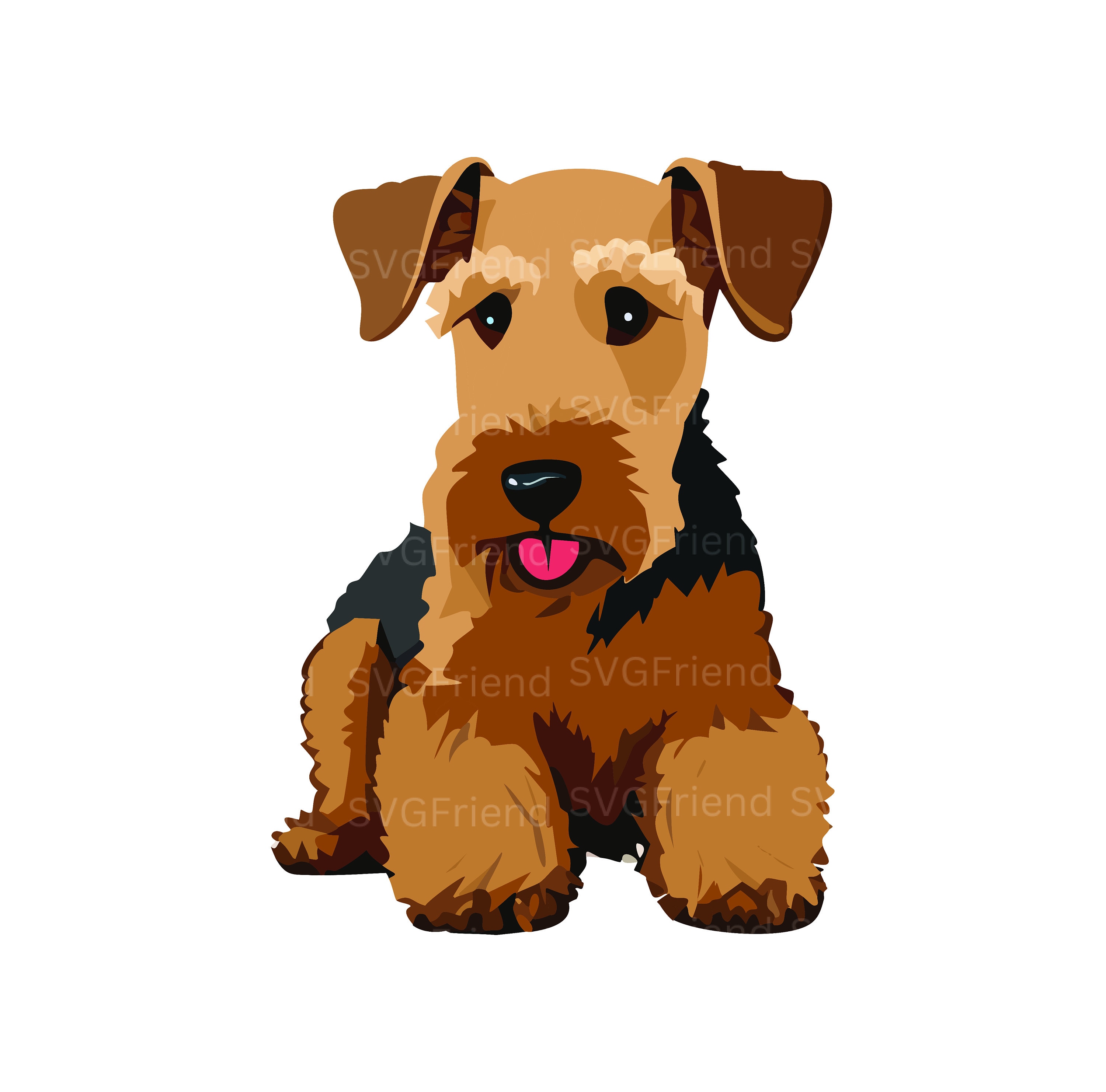 Airedale Terrier Dog Breed SVG Digital Download With Transparent ...