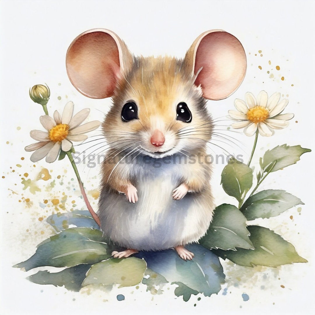 Mouse and Flower High Quality 14 Pngs Card Making Mixed - Etsy