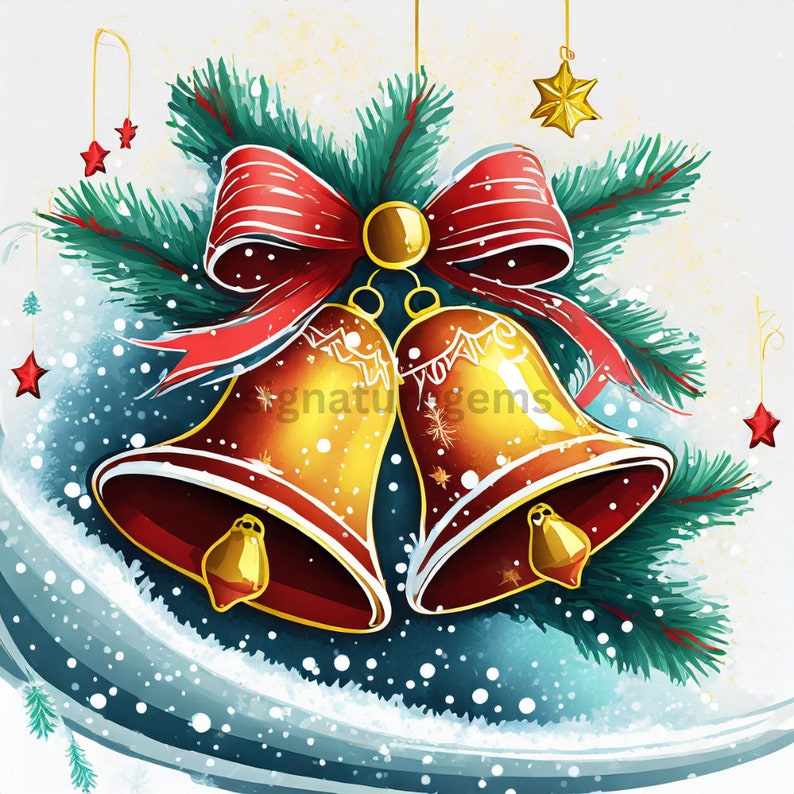 Christmas Bells Clipart High Quality 20 Pngs Card Making, Digital Paper ...