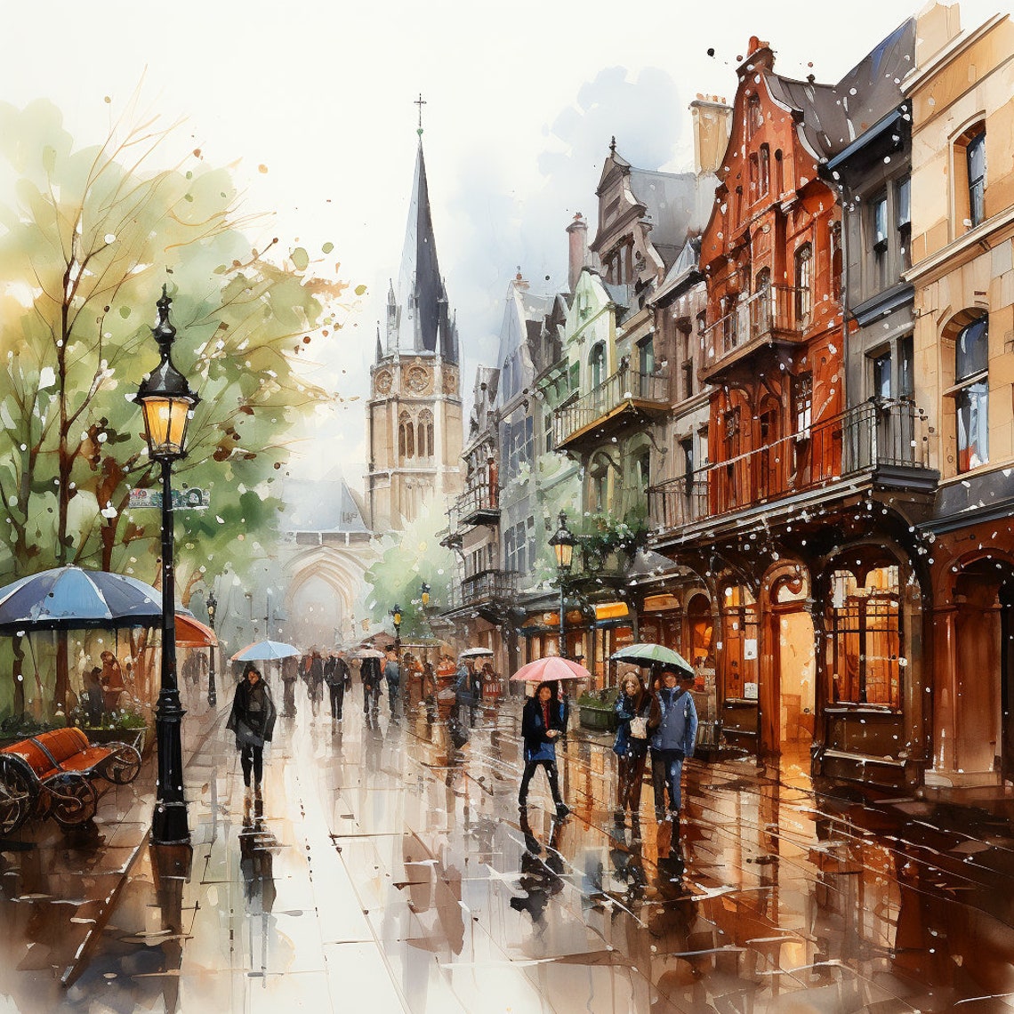 Rainy Day Street High Quality 15 Pngs Card Making, Mixed Media, Digital ...