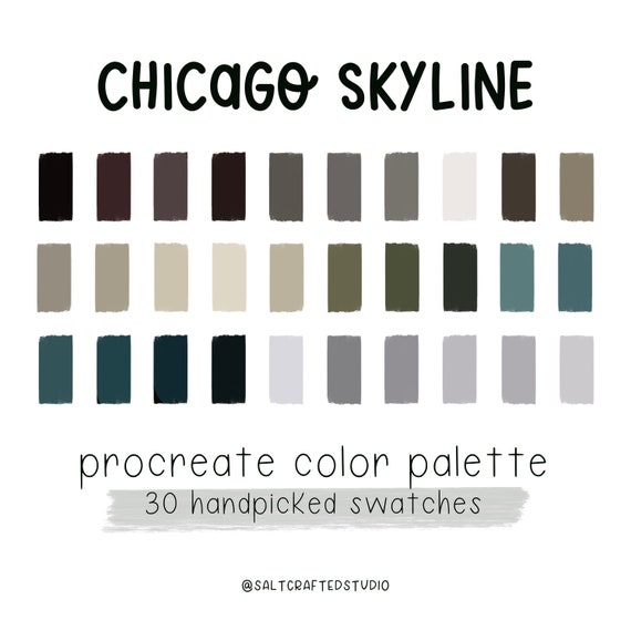 Chicago Skyline Procreate Color Palette Color Swatches | Etsy