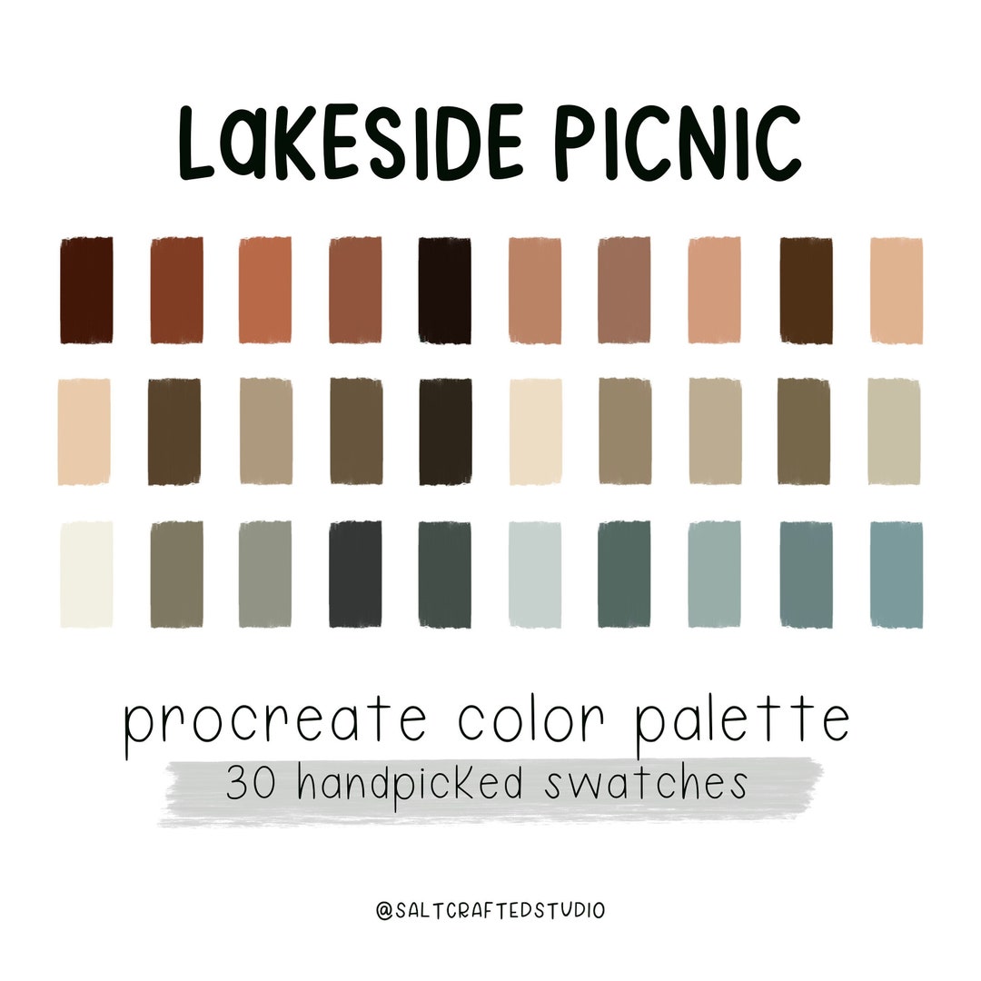 Lakeside Picnic Procreate Color Palette, Color Swatches, Procreate ...