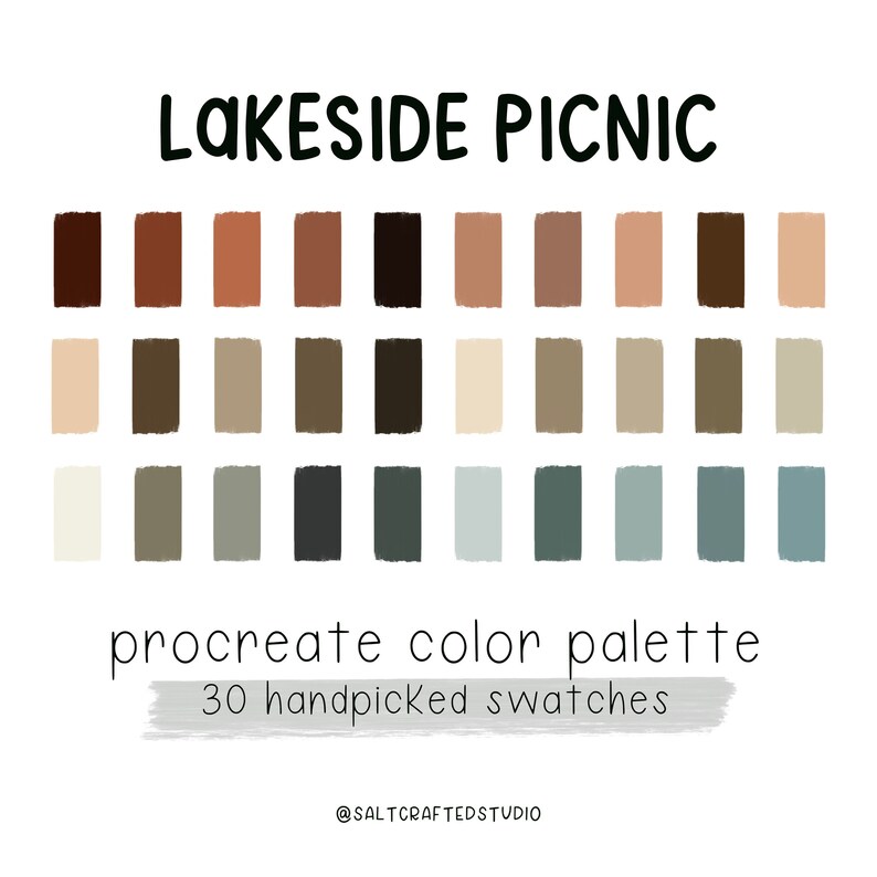 Lakeside Picnic Procreate Color Palette, Color Swatches, Procreate ...