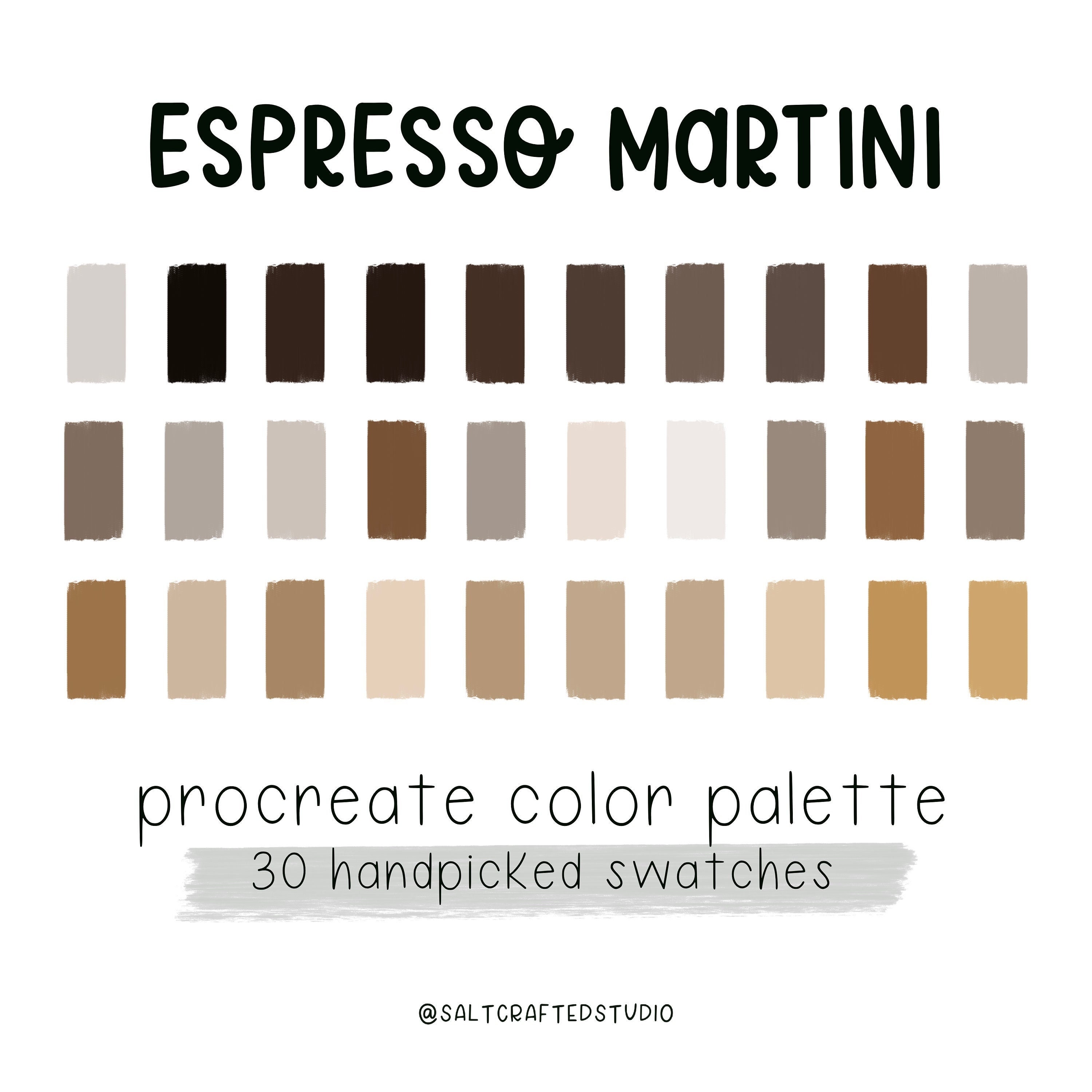 Espresso Martini Procreate Color Palette, Color Swatches, Procreate ...