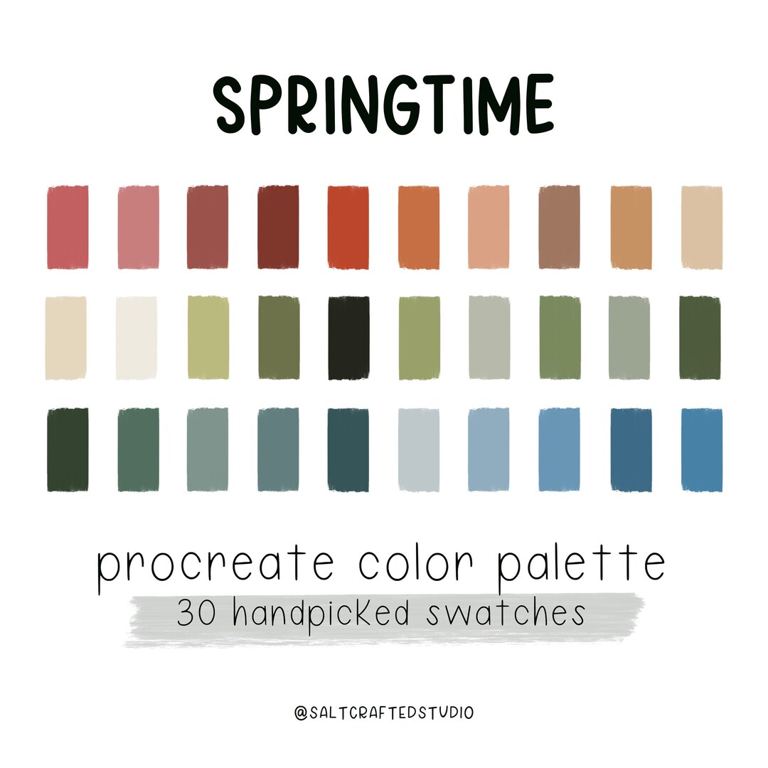 Springtime Procreate Color Palette, Color Swatches, Procreate Tools - Etsy