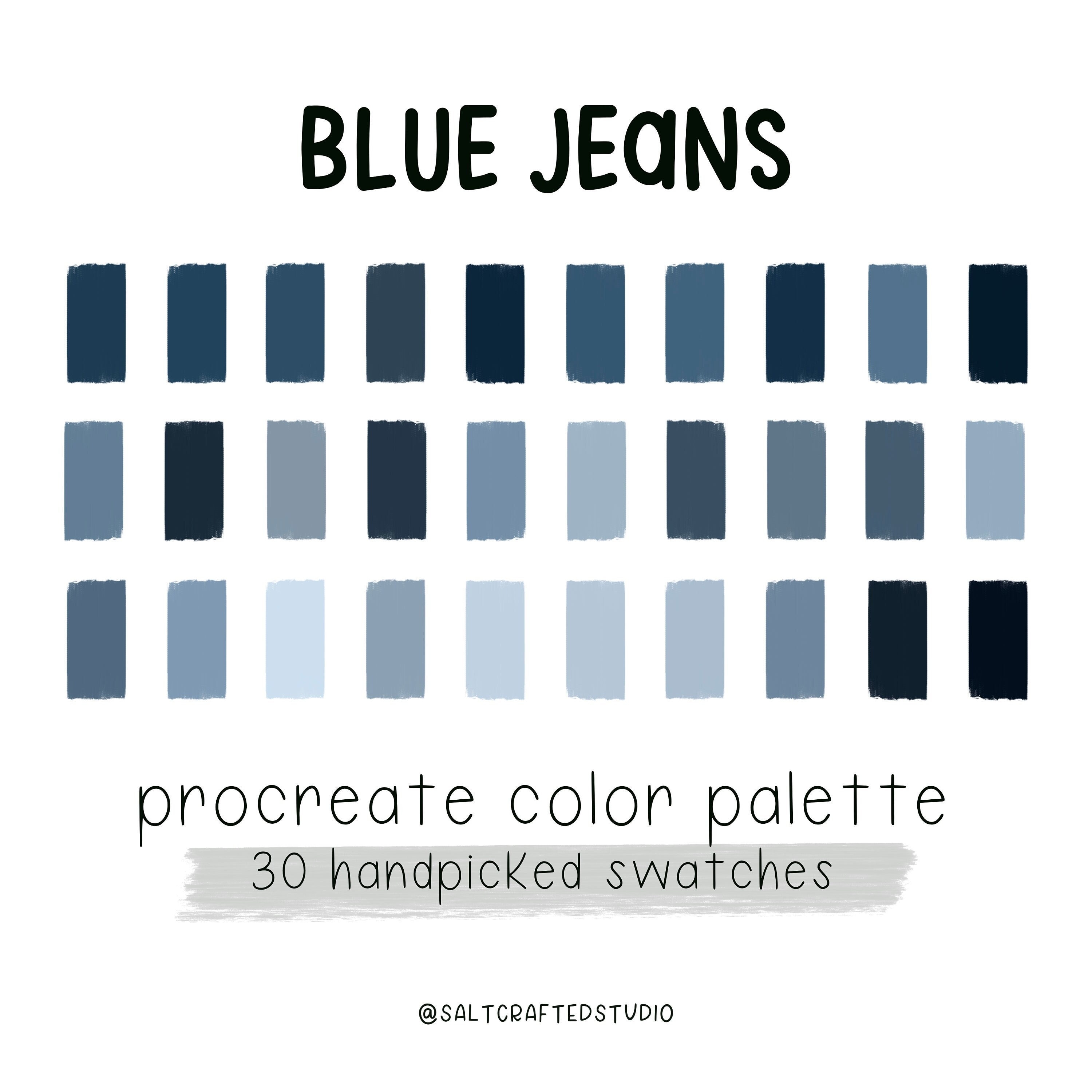 Blue Jeans Procreate Color Palette, Color Swatches, Procreate Tools - Etsy Blue Jeans Procreate Color Palette, Color Swatches, Procreate Tools - Etsy