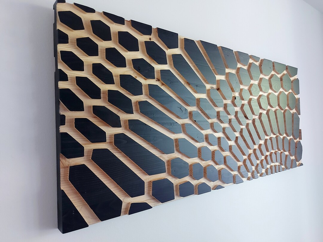 Geometric Wooden Wall Art honeywing reclaimed Wood - Etsy