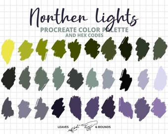 Aurora Borealis Inspired Procreate & Adobe Digital Color Palette ...
