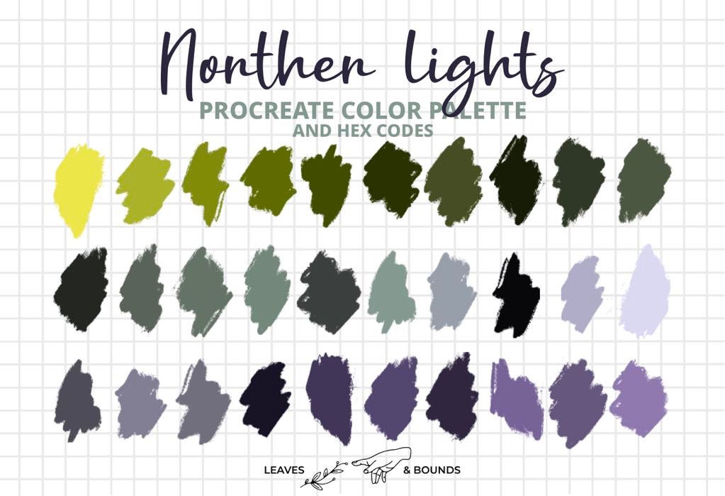 Northern Lights Procreate Color Palette Digital Download - Etsy Northern Lights Procreate Color Palette Digital Download - Etsy