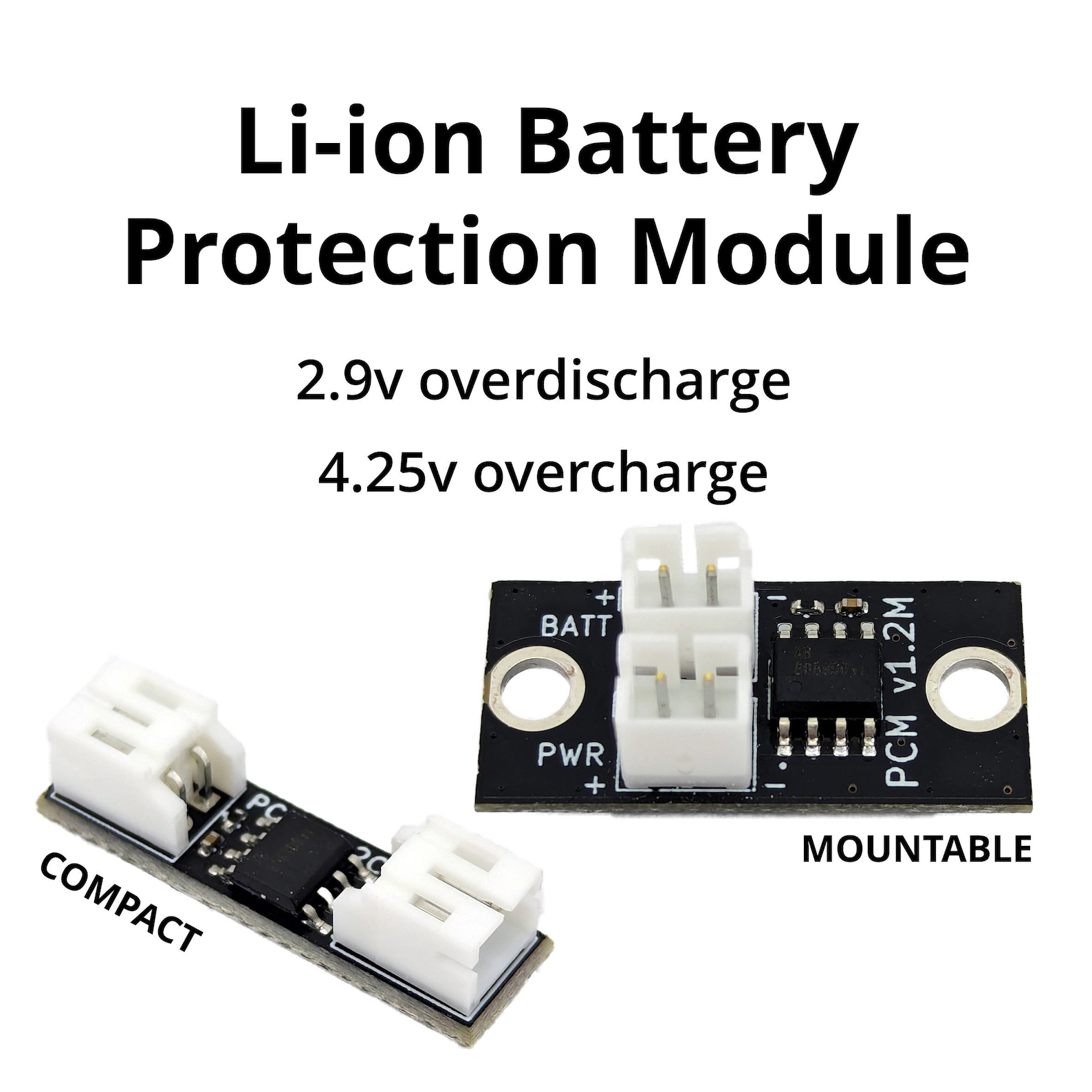 Li-ion Battery Protection Modules PCM and Cables 2.9v 3v Over Discharge ...