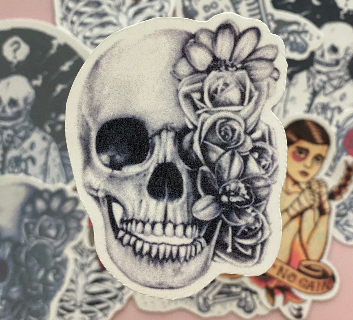 Skeleton Waterproof Glossy Sticker Pack Laptop Stickers | Etsy
