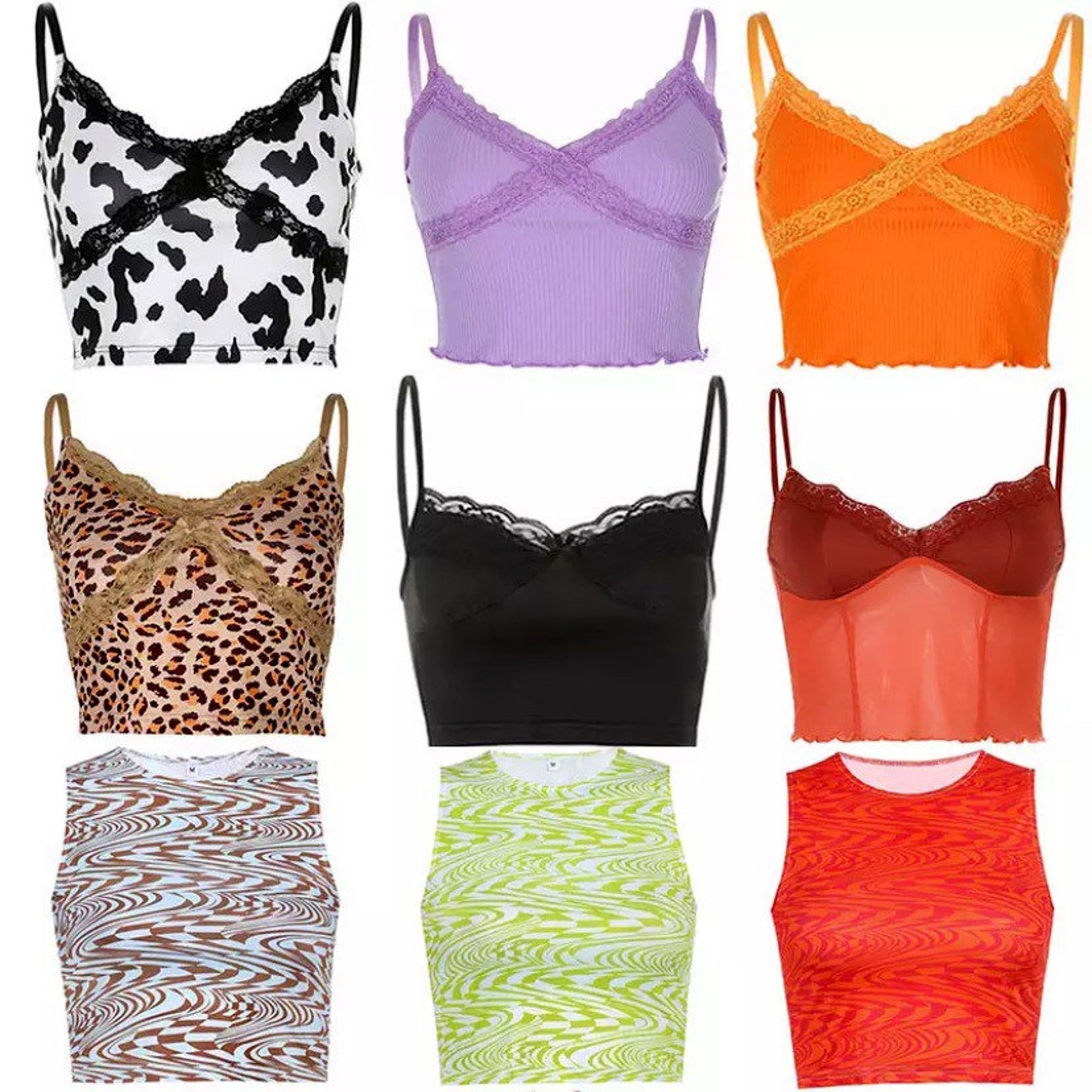 Y2k Colorful Vintage Retro Tank Tops Summer Casual Stylish Etsy