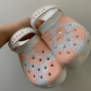 Blush Pink Cow Crocs - Etsy
