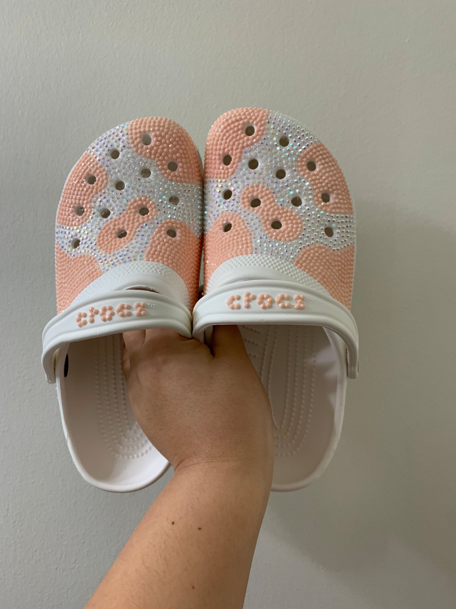 Blush Pink Cow Crocs - Etsy