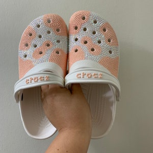 Blush Pink Cow Crocs - Etsy