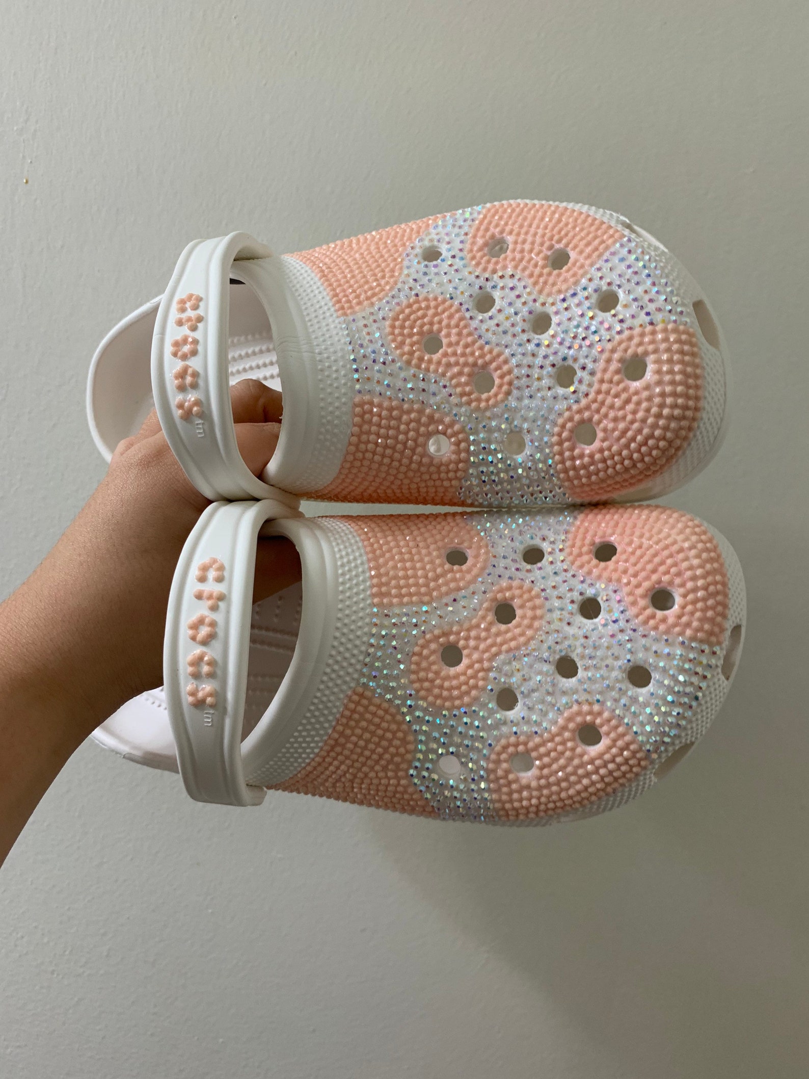 Blush Pink Cow Crocs - Etsy