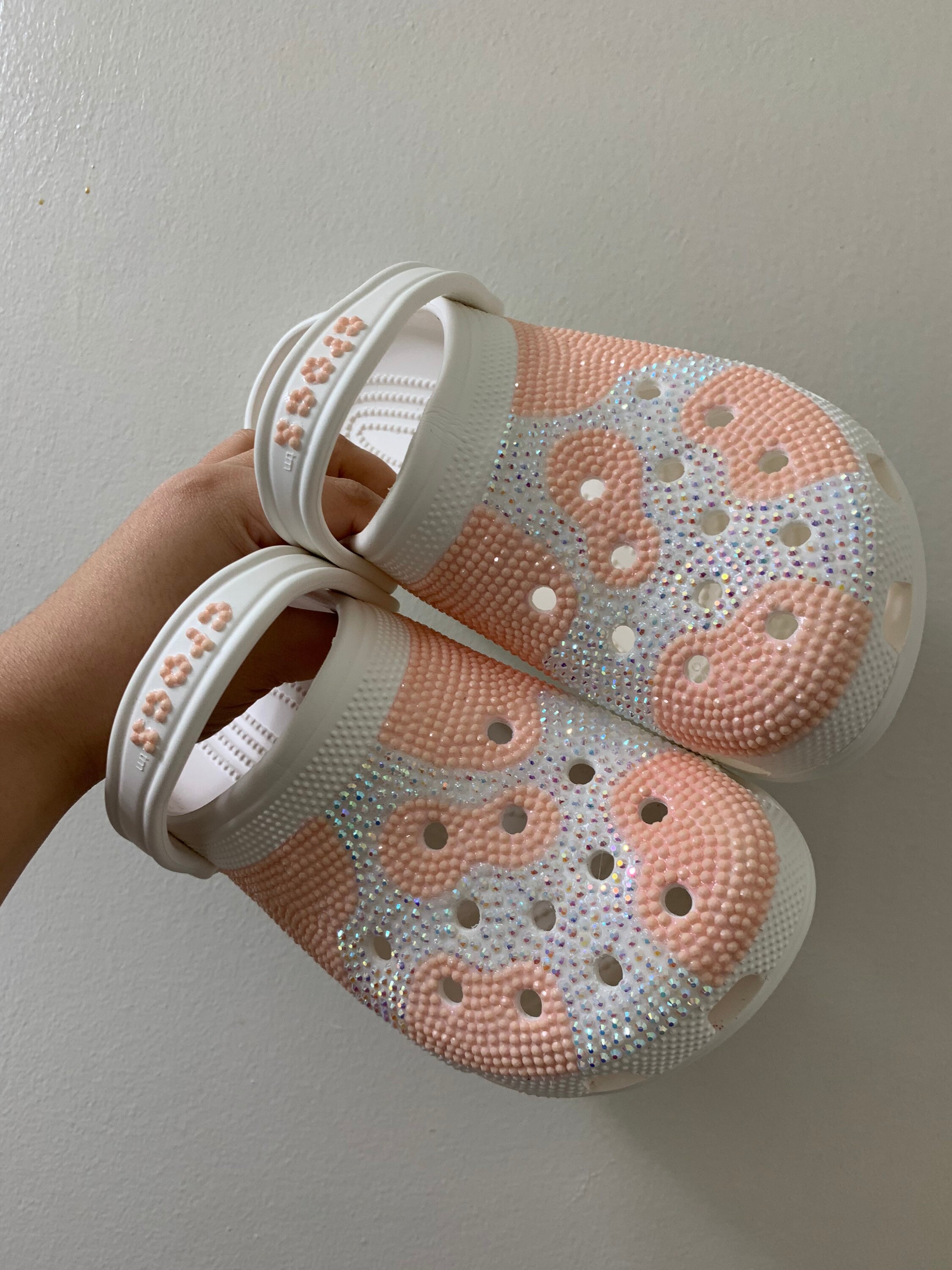 Blush Pink Cow Crocs - Etsy