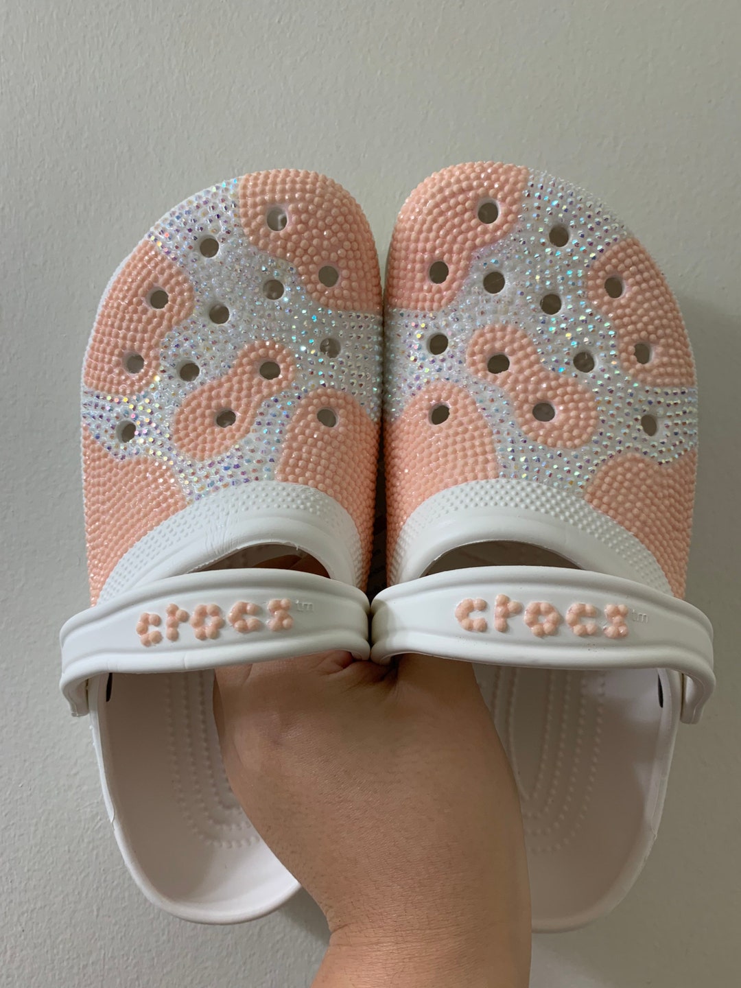 Blush Pink Cow Crocs - Etsy