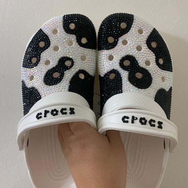 Cow Print Crocs - Etsy