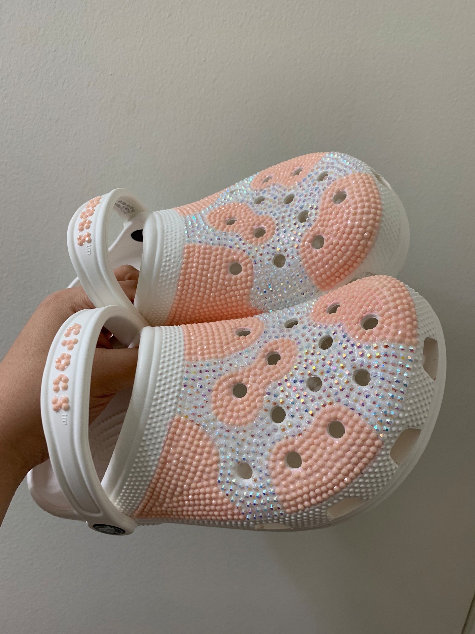 Blush Pink Cow Crocs - Etsy