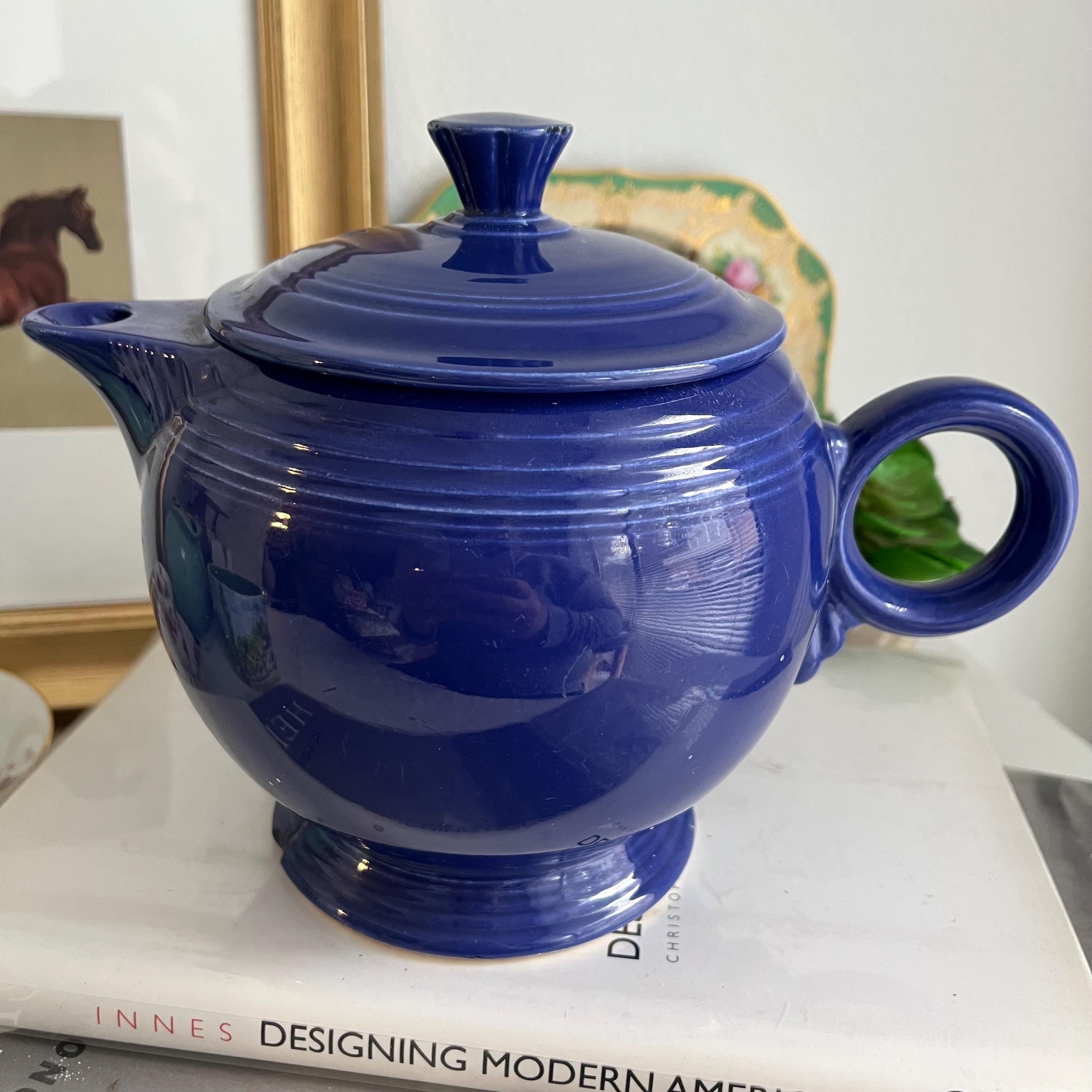 Vintage Fiesta Large Teapot in Cobalt Blue Ring Handle Fiestaware - Etsy