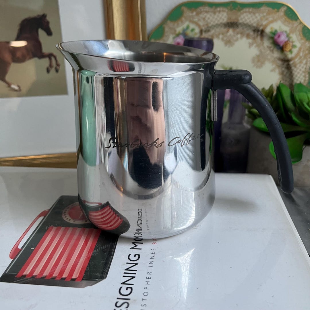 Vintage Starbucks Stainless Steel Milk Coffee Steamer Frother Jug - Etsy