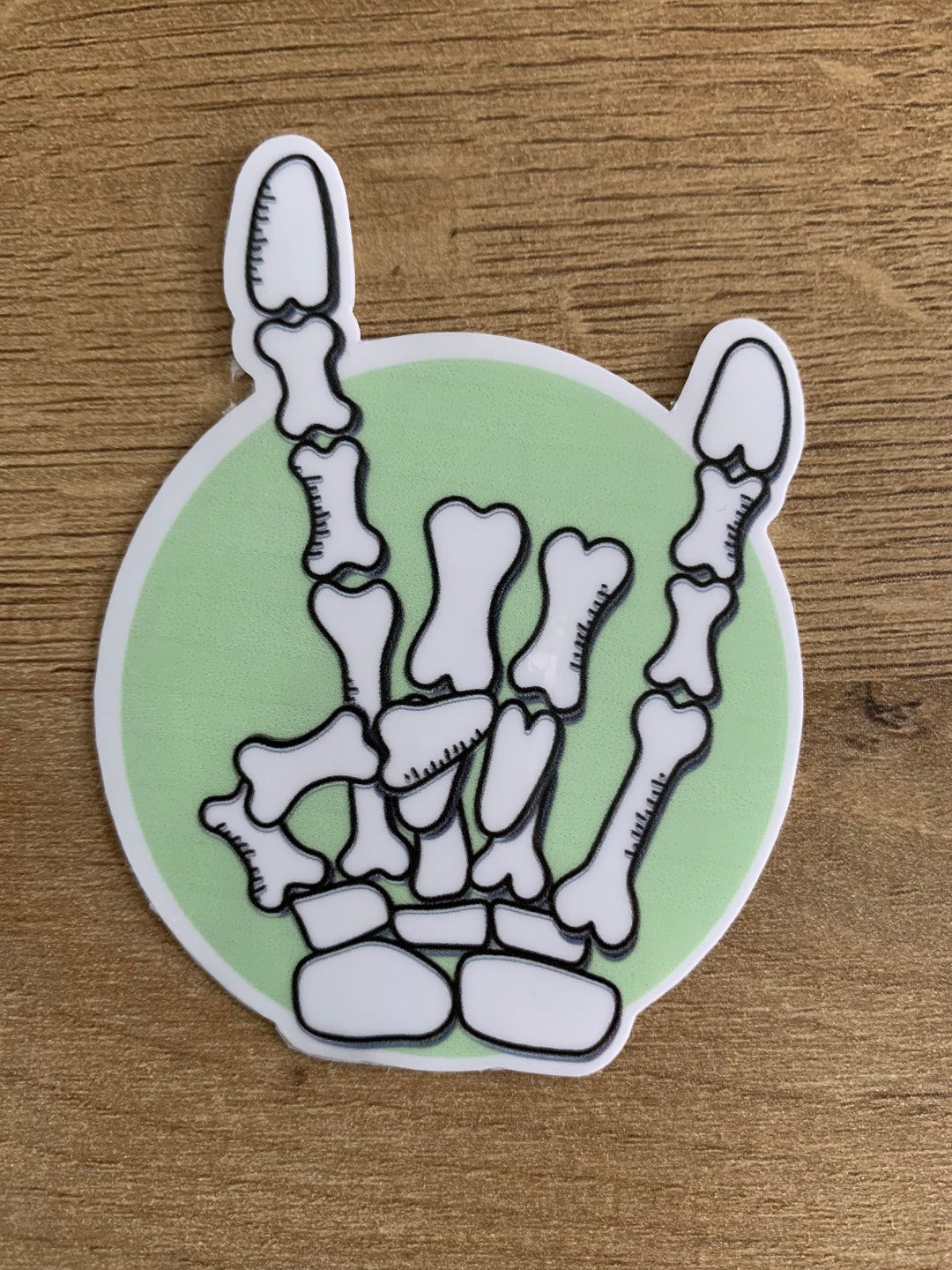 Skeleton Rocker Hand Sticker - Etsy