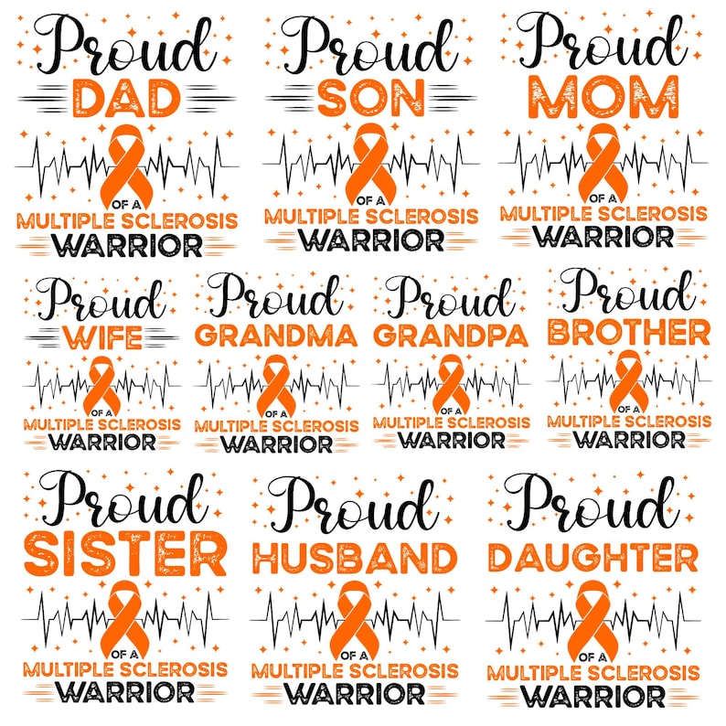 Multiple Sclerosis Awareness SVG Bundle, Orange Ribbon SVG, Files for ...