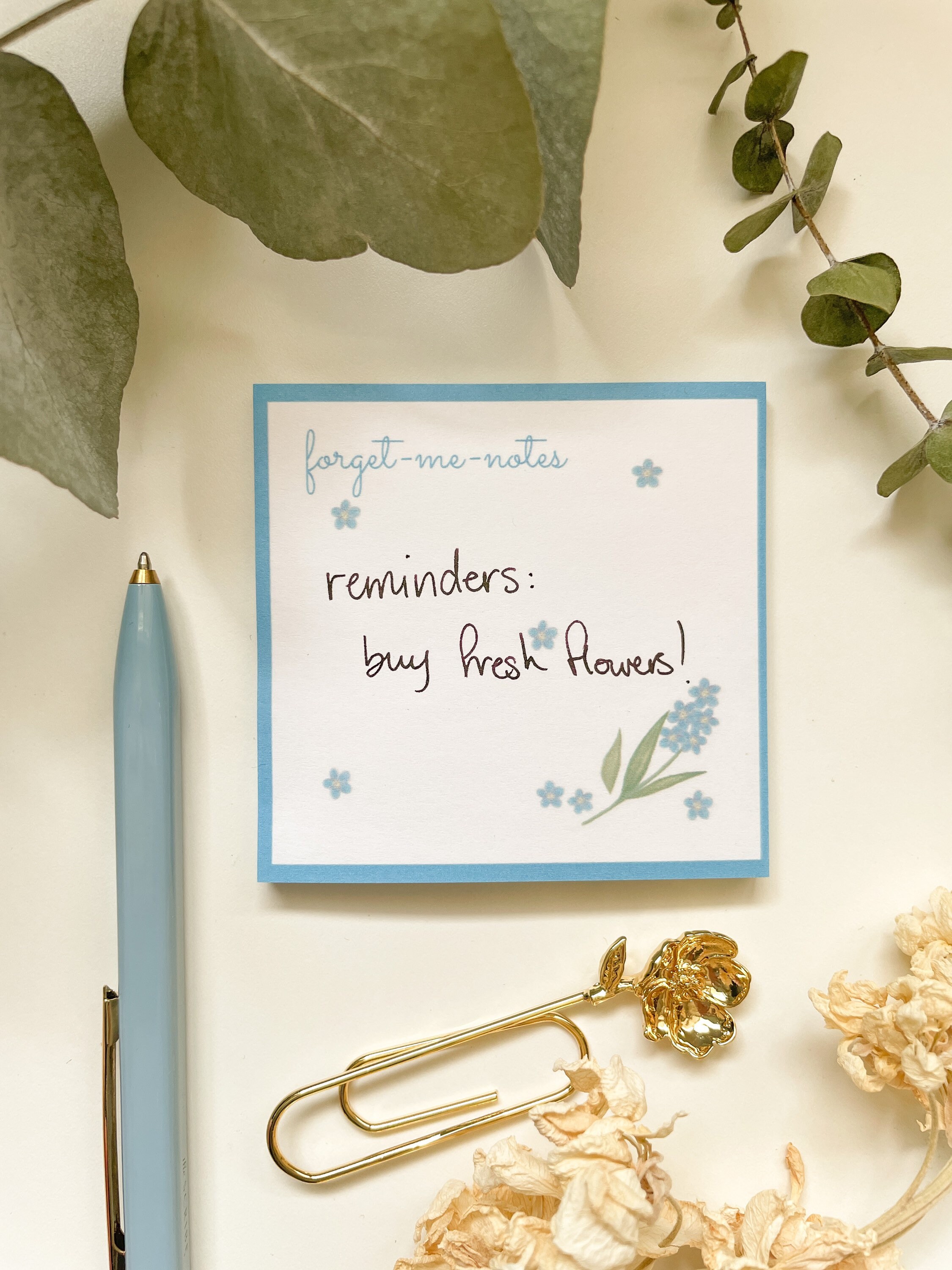 Forget-me-not Floral Minimal Post-it® Notes Study - Etsy Canada