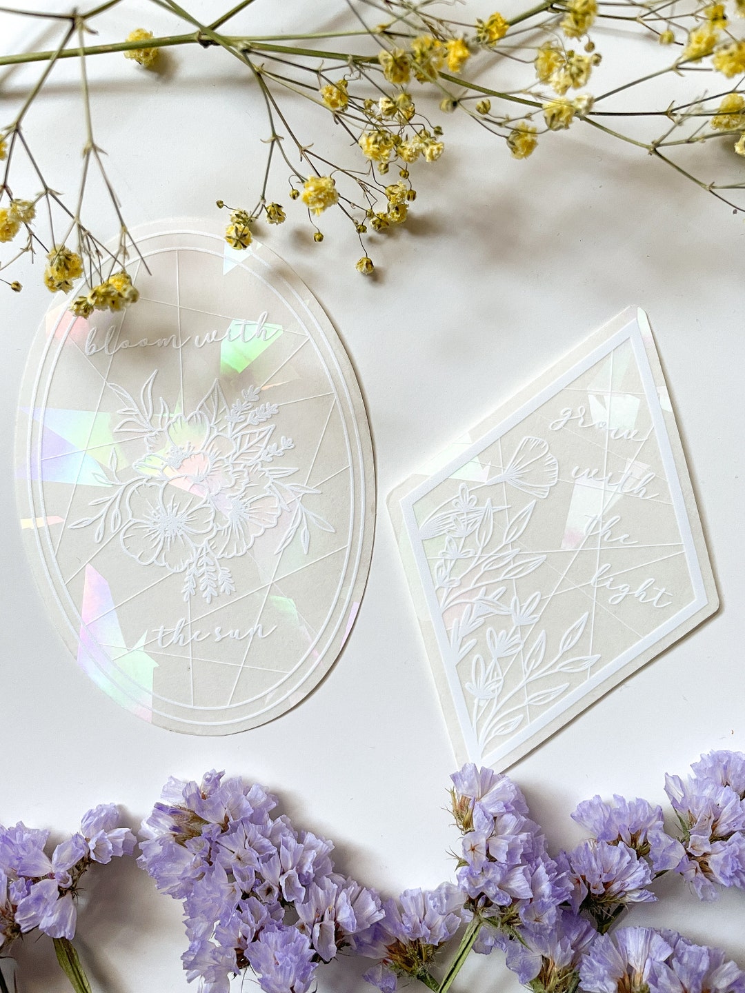 Suncatchers Floral Line Drawing CLEAR Window Decal Sticker Flower Plant ...
