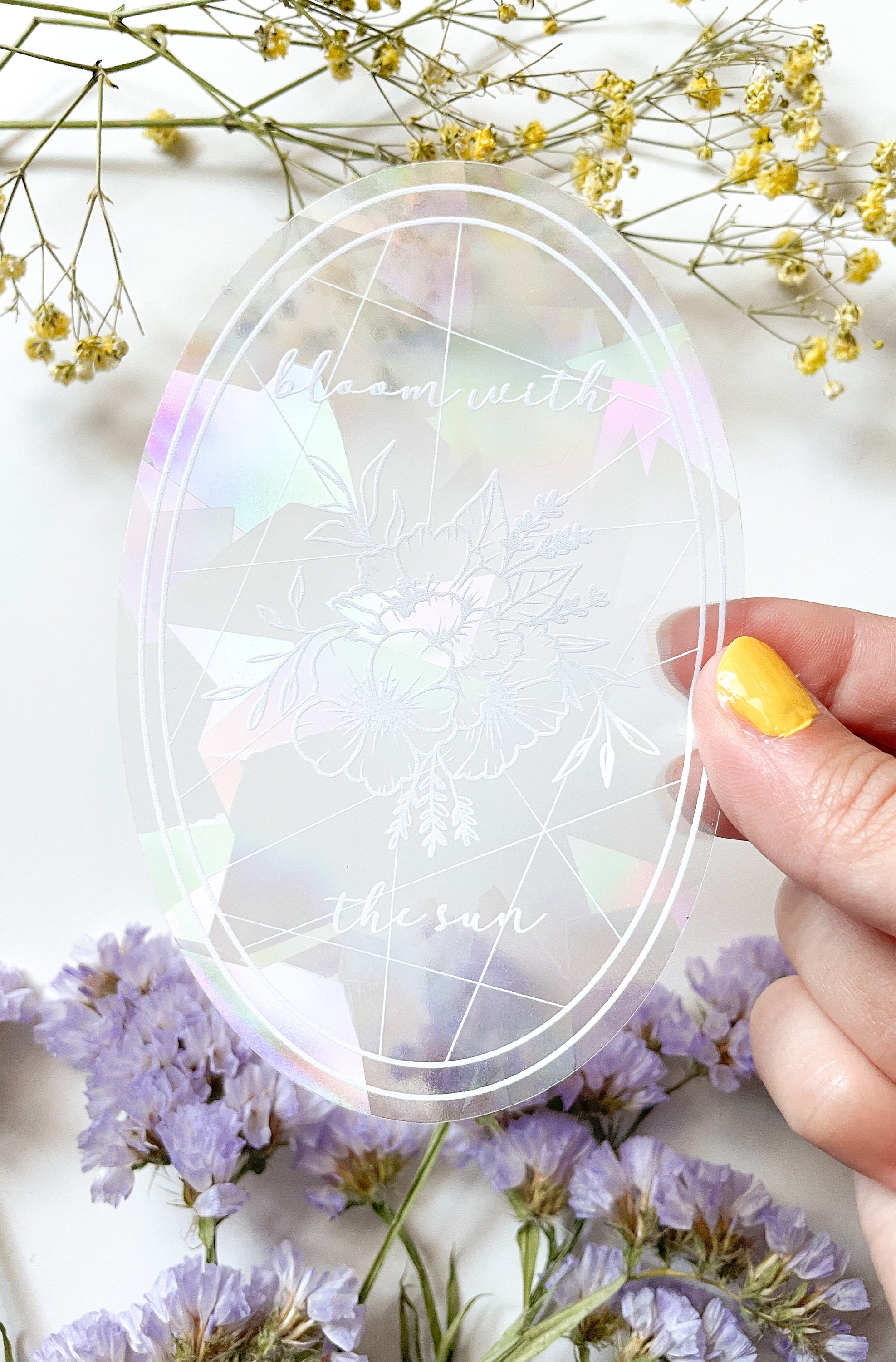 Suncatchers Floral Line Drawing CLEAR Window Decal Sticker | Etsy