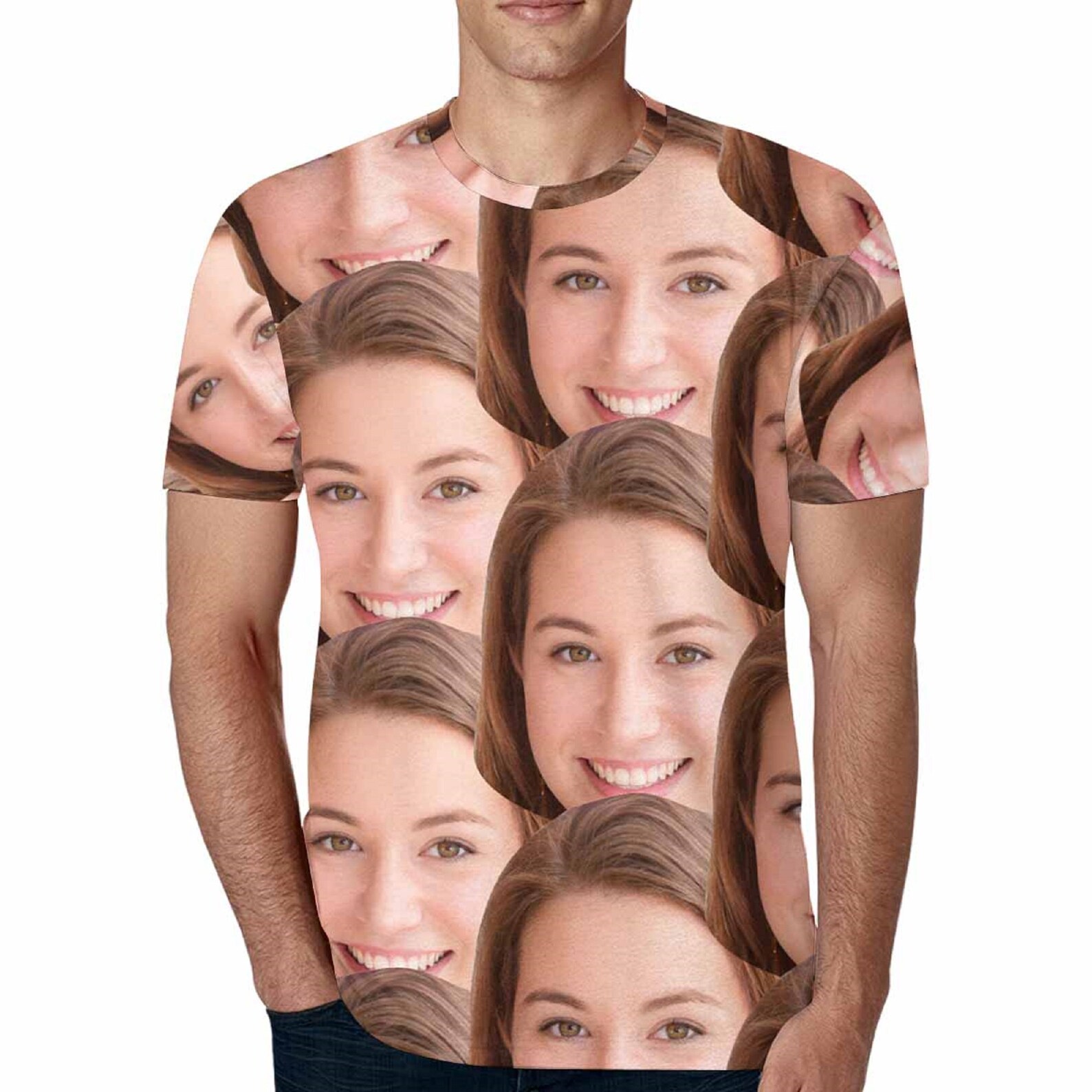 Custom Men's T-Shirt With Face Photo Personalized Tee to | Etsy