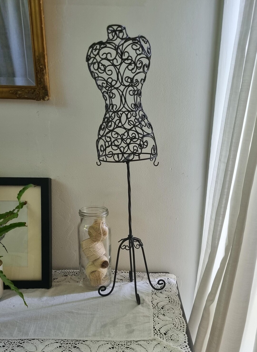Vintage Black Iron Mannequin Stand for Table - Etsy
