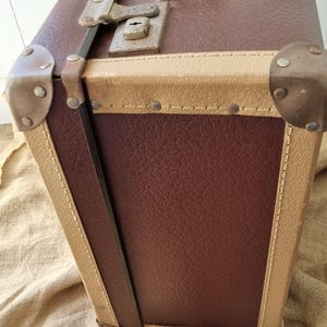 Vintage Brown Square Suitcase for Storage - Etsy