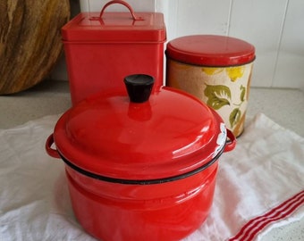 Red Enamelware - Etsy