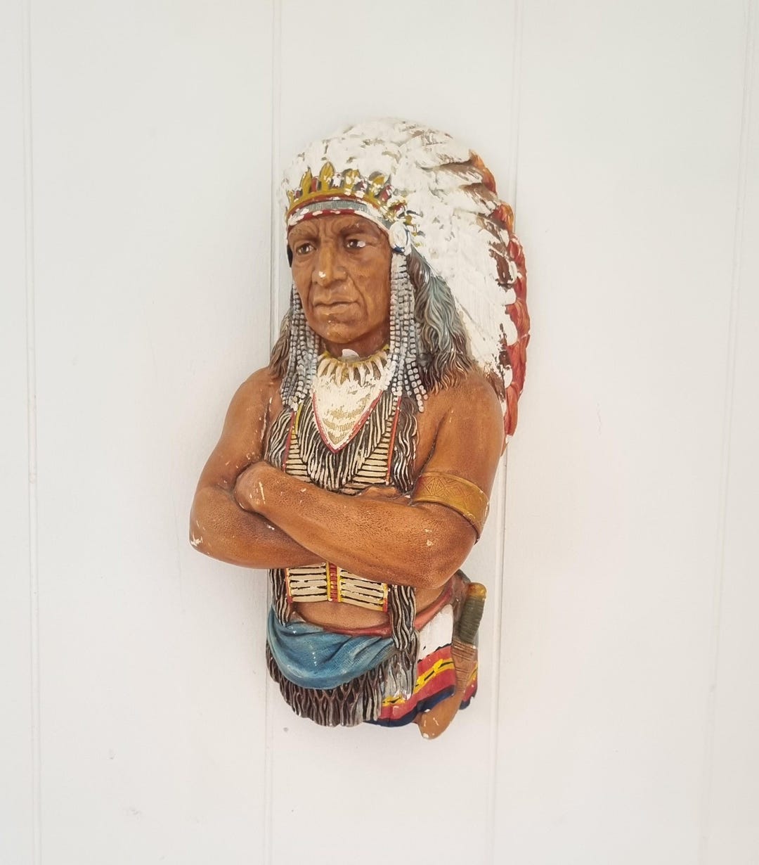 Vintage Bossons Indian Chief Wall Plaque - Etsy