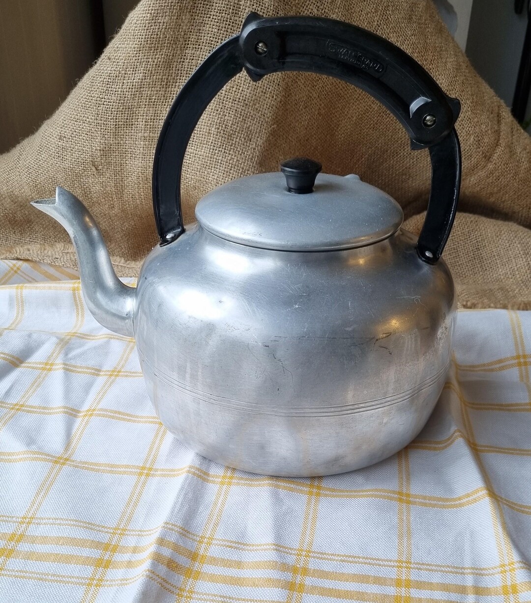 Large Vintage Swan Aluminium 6 Pints Tea Pot - Etsy