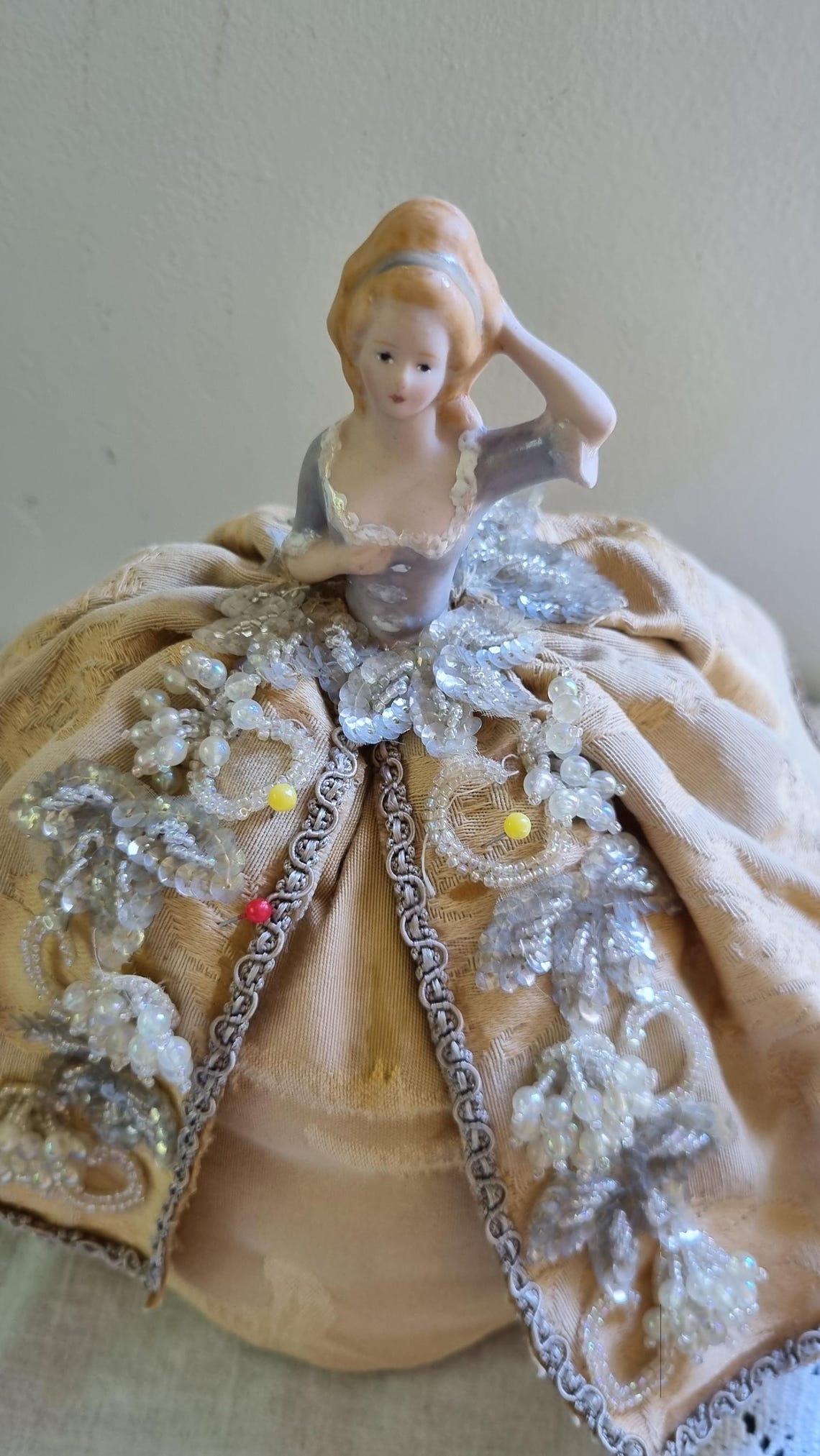 Vintage Bisque Porcelain Lady Pin Cushion - Etsy