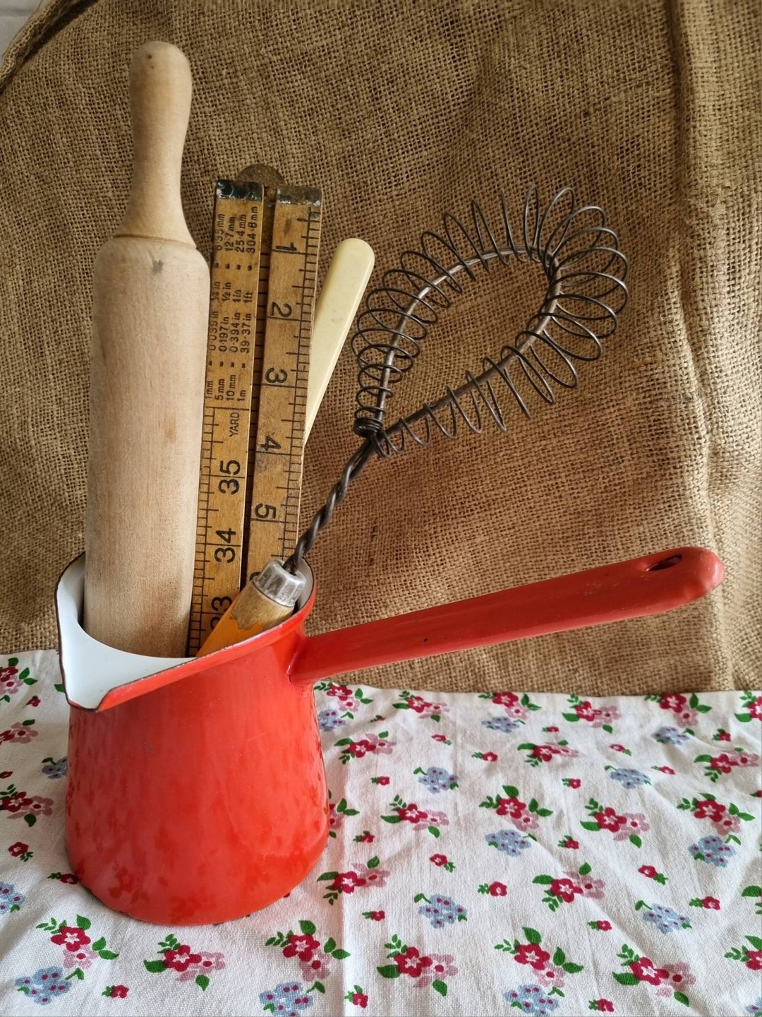 Bright Red Vintage Coffee Pot - Etsy