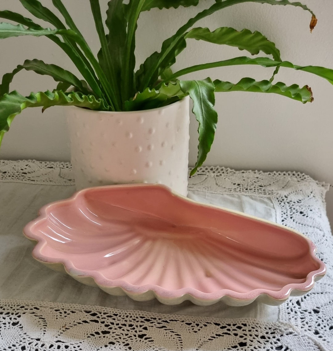 Vintage Pink Shell Trinket Holder - Etsy